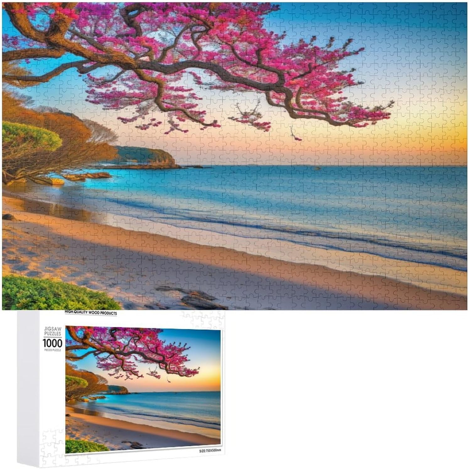 1000 Pieces Coast Puzzle for Adults Teens,30"x20" Large Puzzle Beach ...