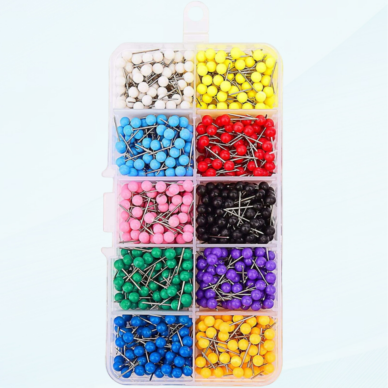 1000 Pieces Colorful Map Tacks Push Pins Ball Head with Steel Point, 1/ ...