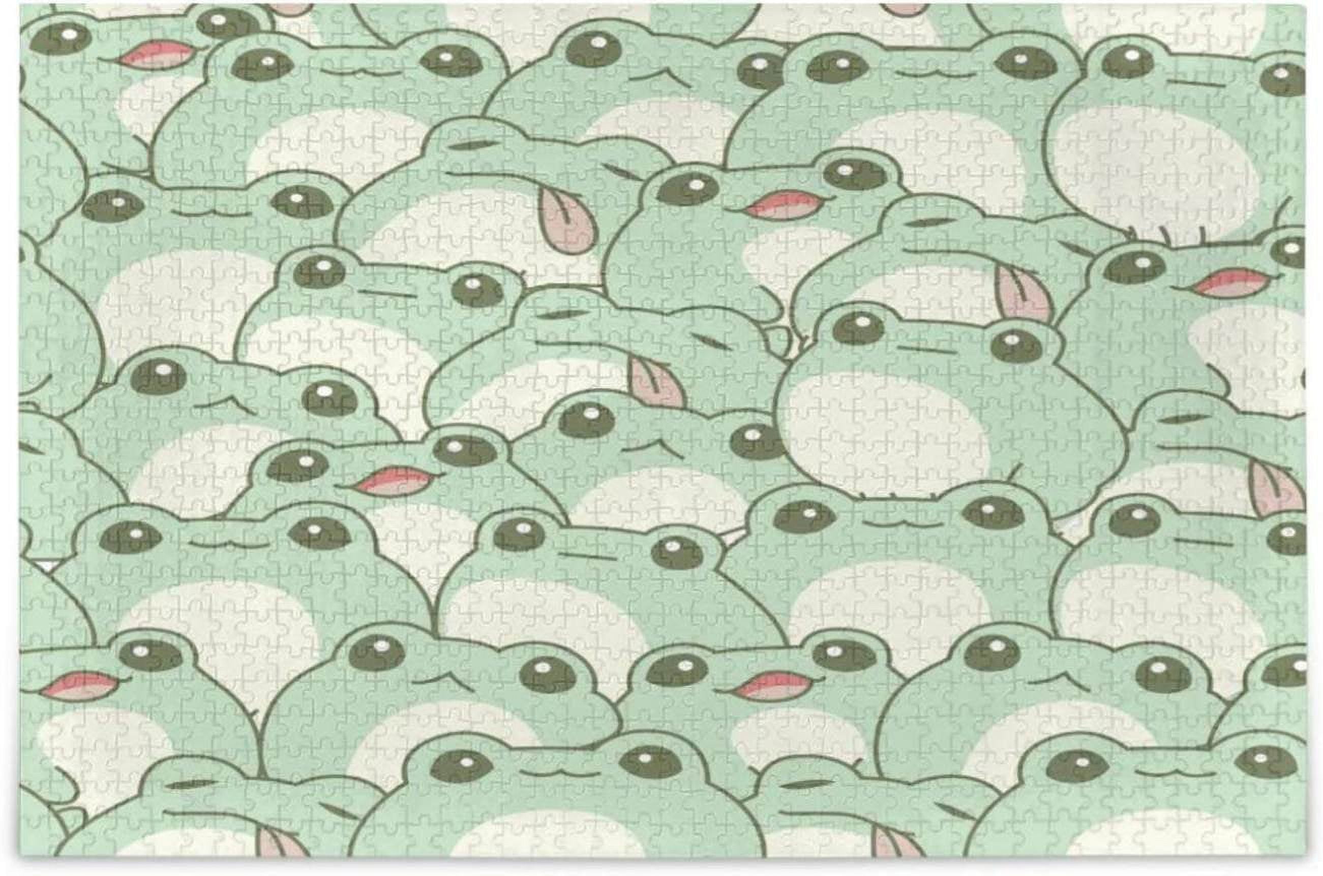 1000 Pieces Cute Frogs Wooden Jigsaw Puzzles, 29.5" x 19.7 ...