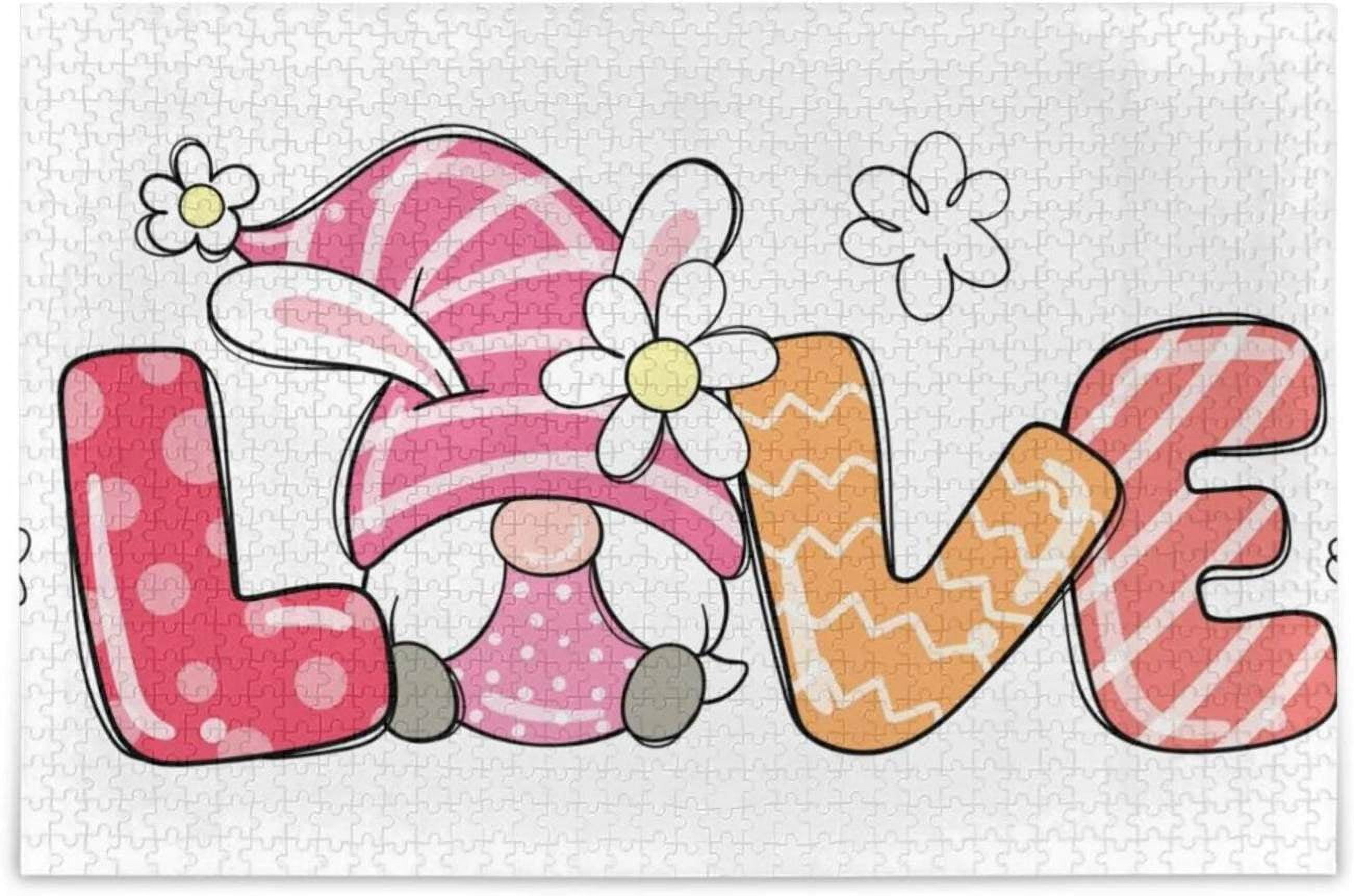 1000 Pieces Cute Gnome Wooden Jigsaw Puzzles, 29.5" x 19.7 ...