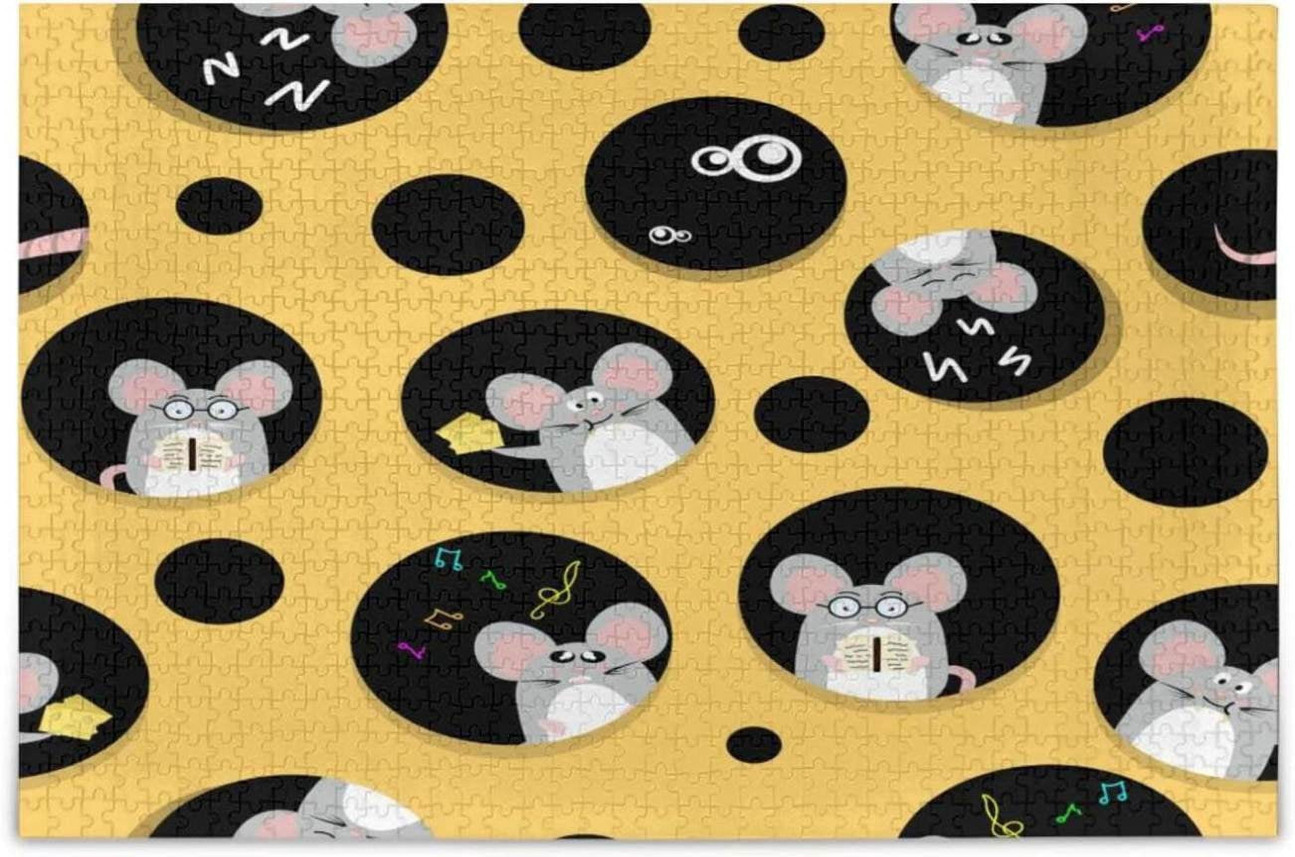 1000 Pieces Cute Rat Wooden Jigsaw Puzzles, 29.5" x 19.7" Intellectual ...