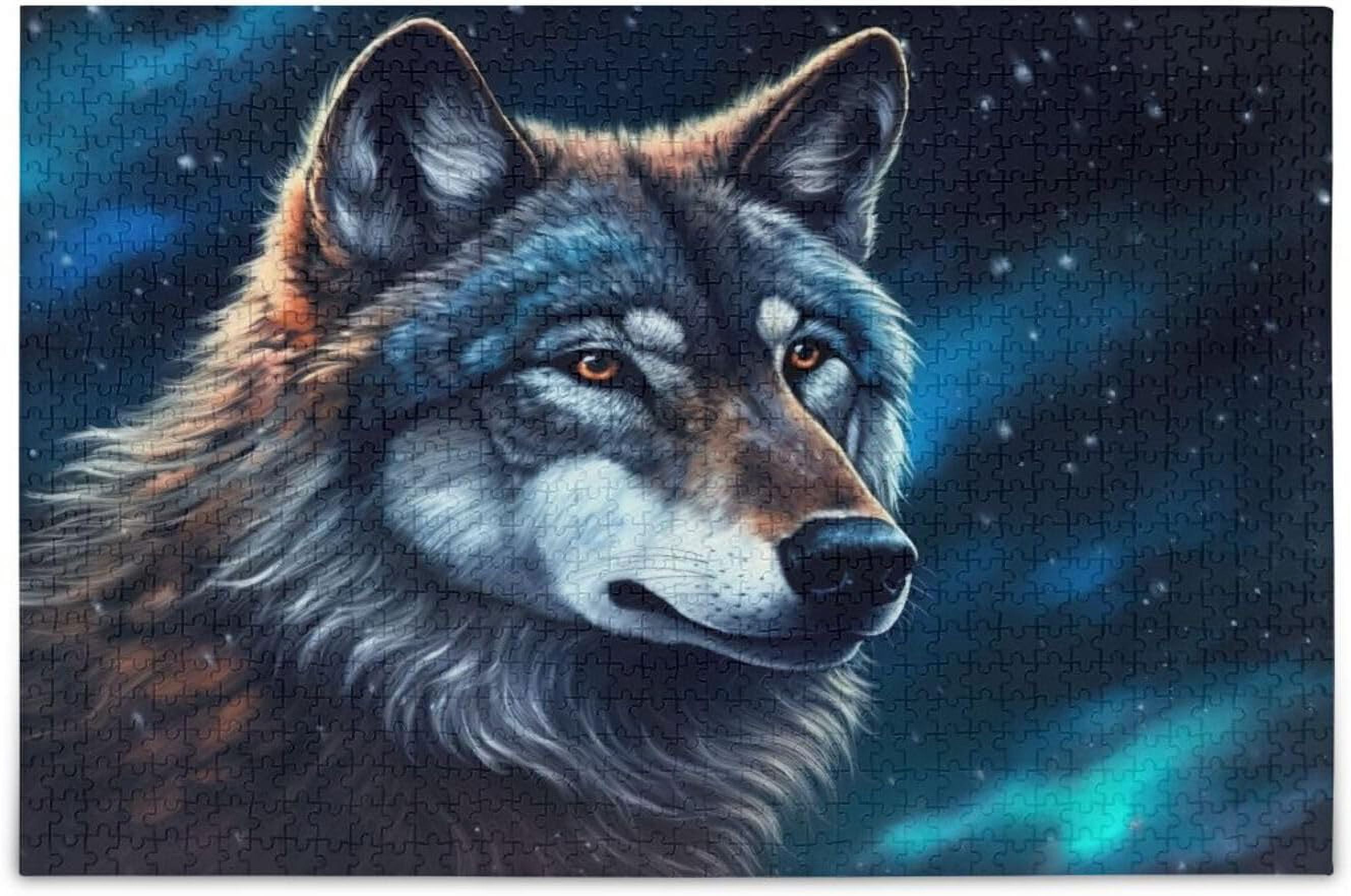 1000 Pieces Fierce Wolf Jigsaw Puzzle for Adults Teens Kids, Fun Family ...