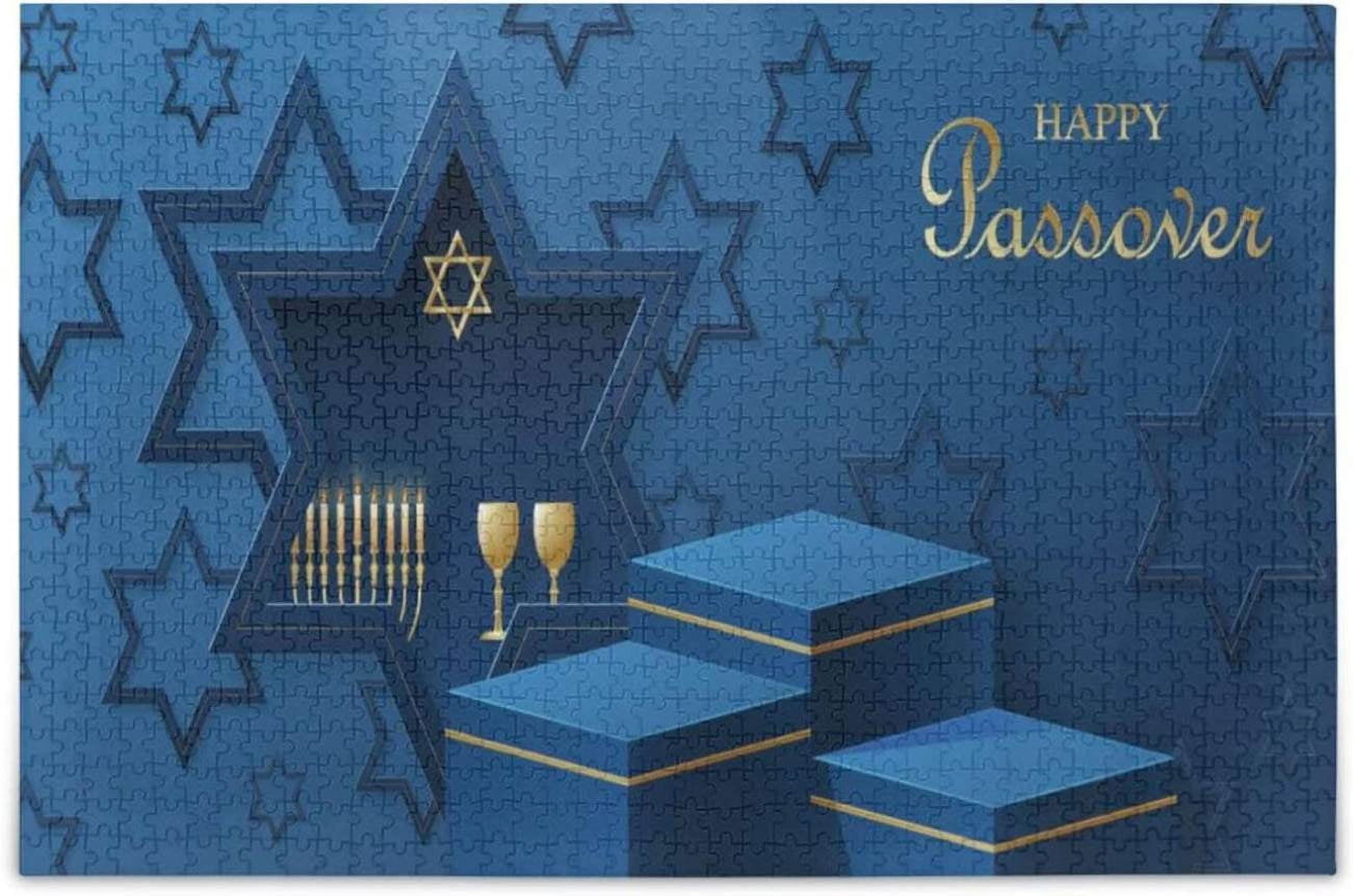 1000 Pieces Happy Passover Wooden Jigsaw Puzzles, 29.5" x 19.7 ...