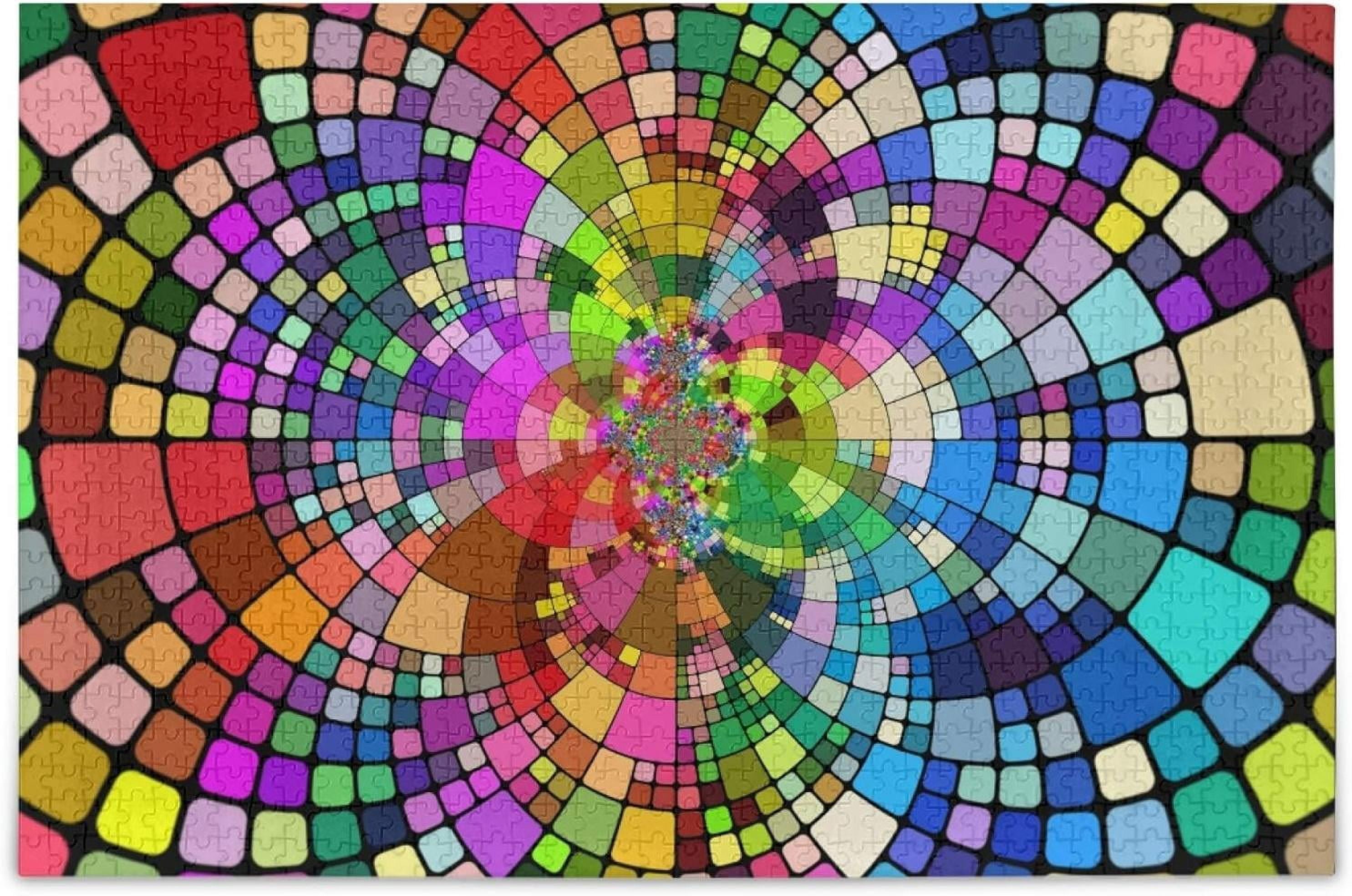 1000 Pieces Jigsaw Puzzle Abstract Colorful Squares Wooden Puzzle for ...