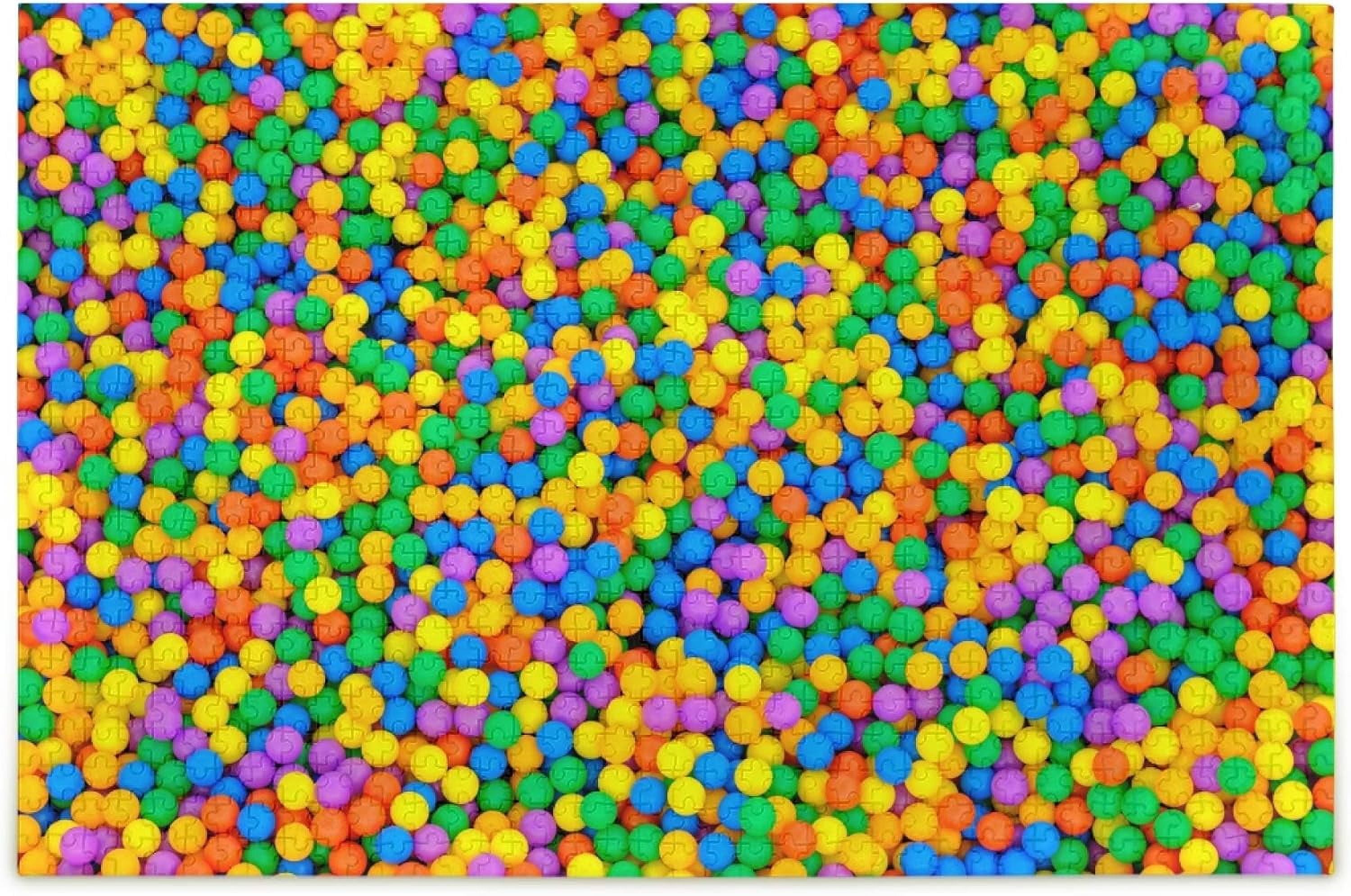 1000 Pieces Jigsaw Puzzle Colorful Plastic Gum Balls Wooden Puzzle for ...