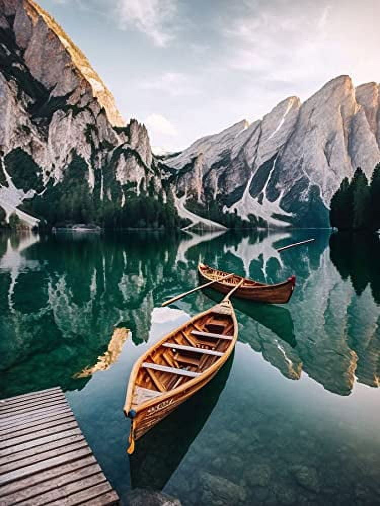 1000 Pieces Jigsaw Puzzles for Adults and Kids Lake,Small Boat Mountain ...