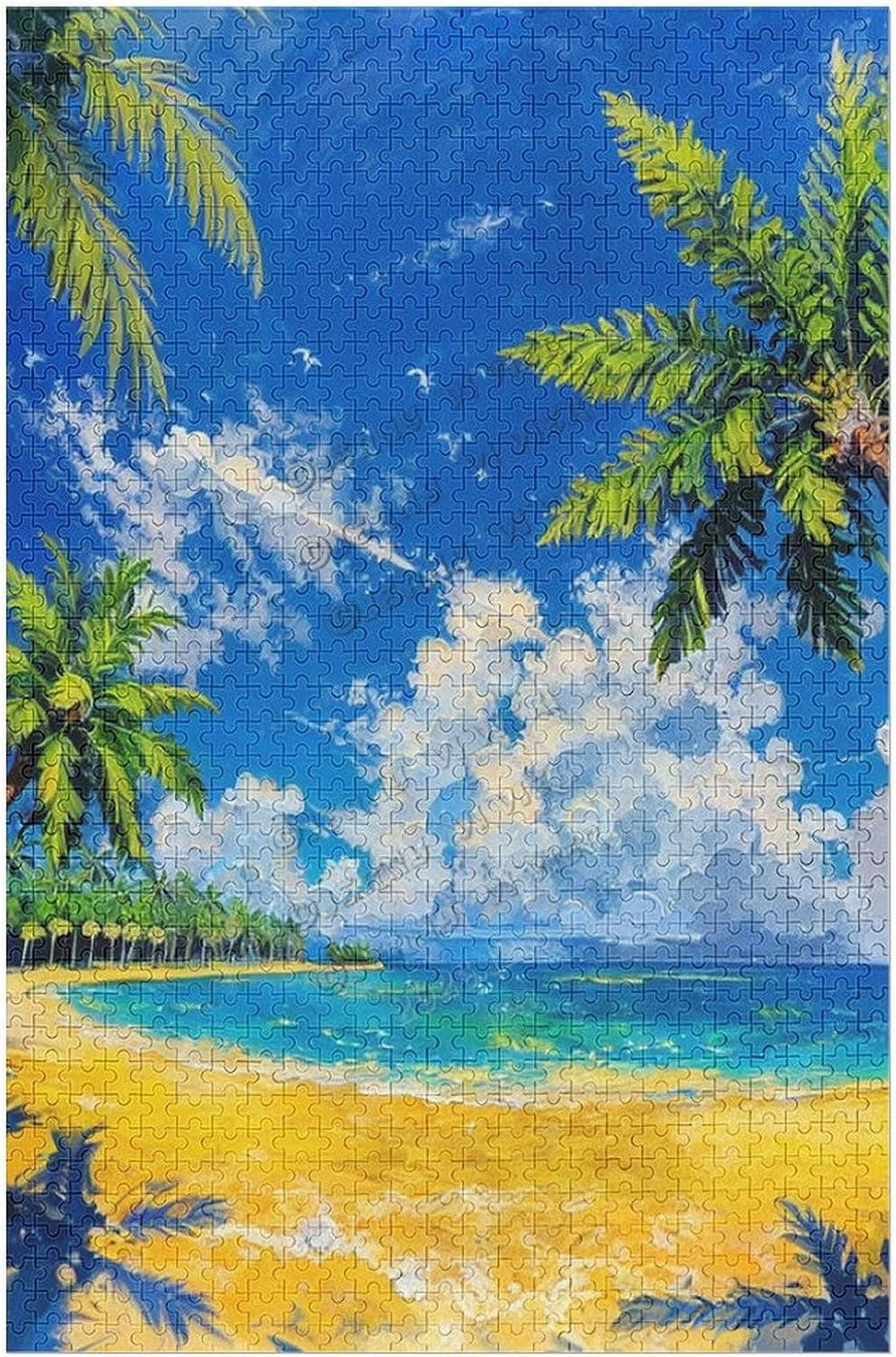 1000 Pieces Jigsaw Puzzles for Adults Landscape Summer Palm Beautiful ...