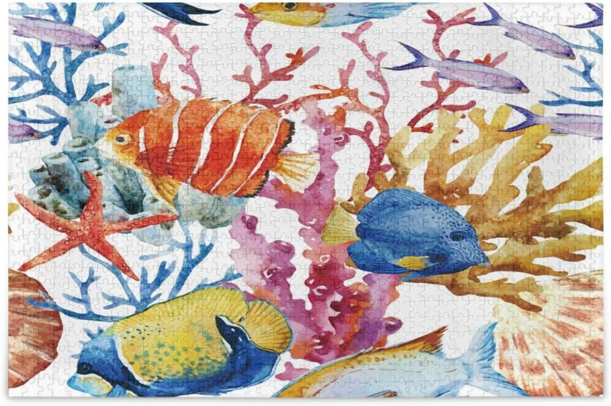 1000 Pieces Marine Animals Wooden Jigsaw Puzzles, 29.5" x 19.7 ...