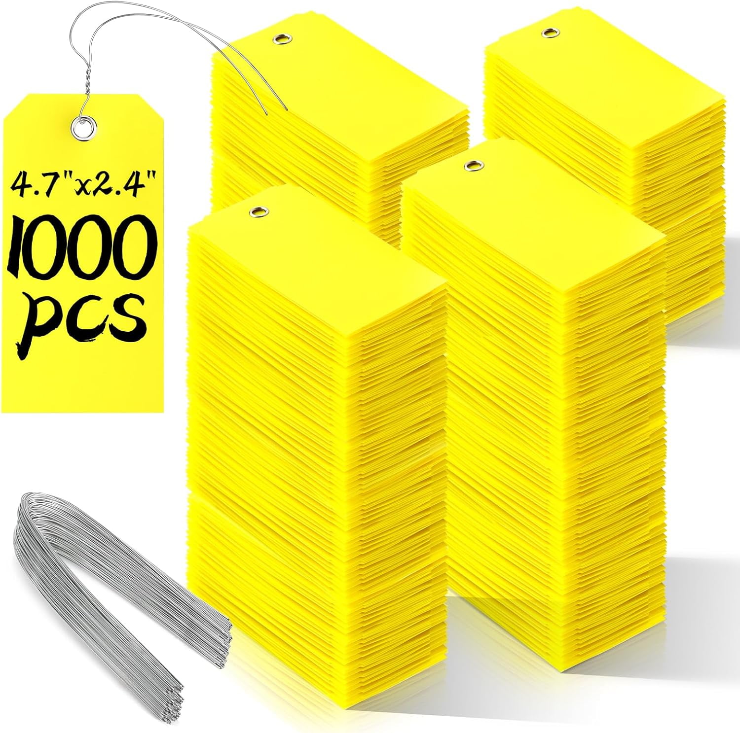 1000 Pieces Plastic Shipping Tags with wire Labeling Waterproof Hang ...