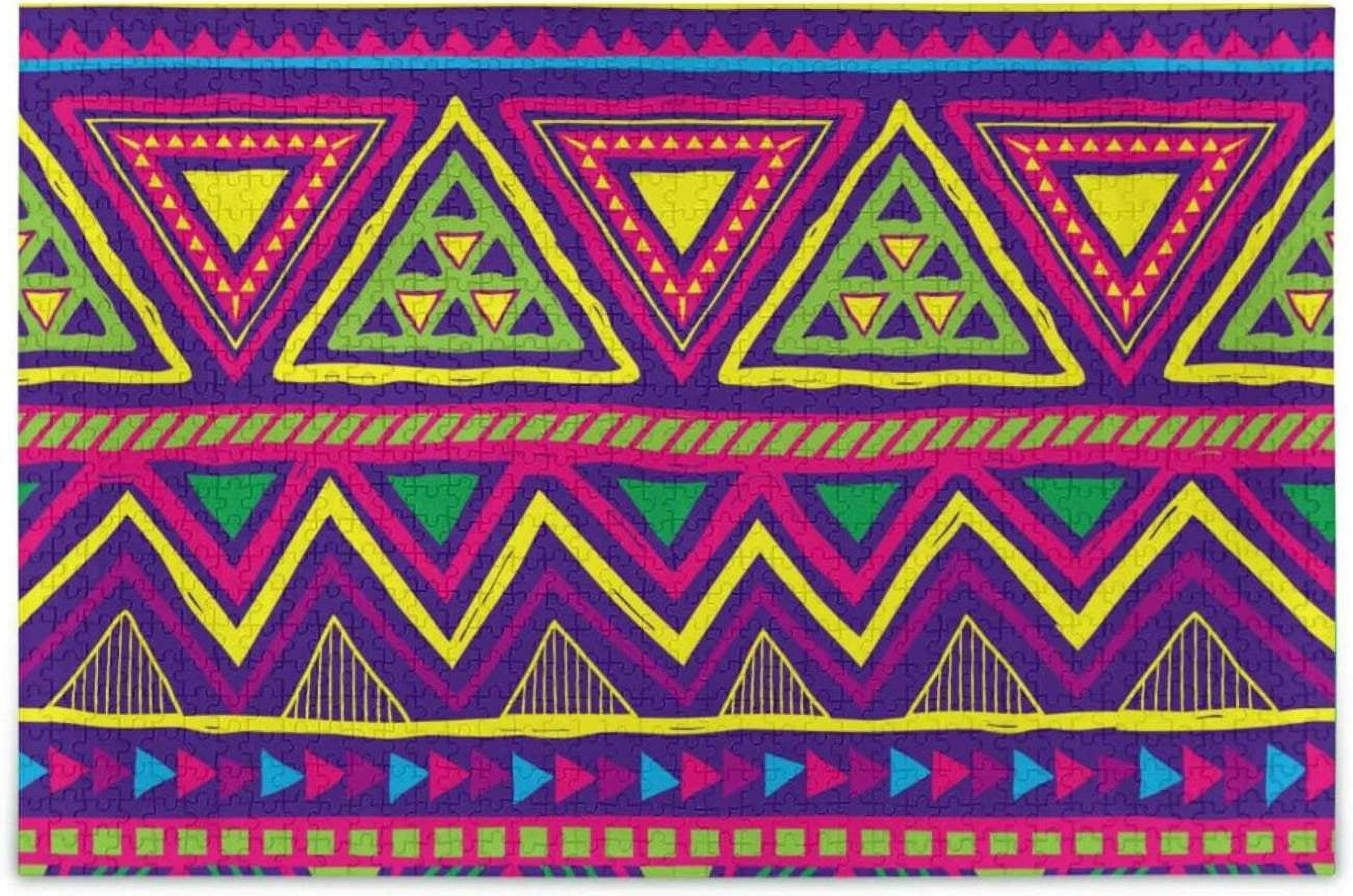 1000 Pieces Purple Aztec Wooden Jigsaw Puzzles, 29.5" x 19.7 ...