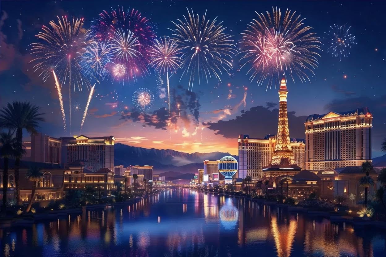 1000 Pieces Puzzles for Adults Kids Cool Anime Fireworks Over Las Vegas ...