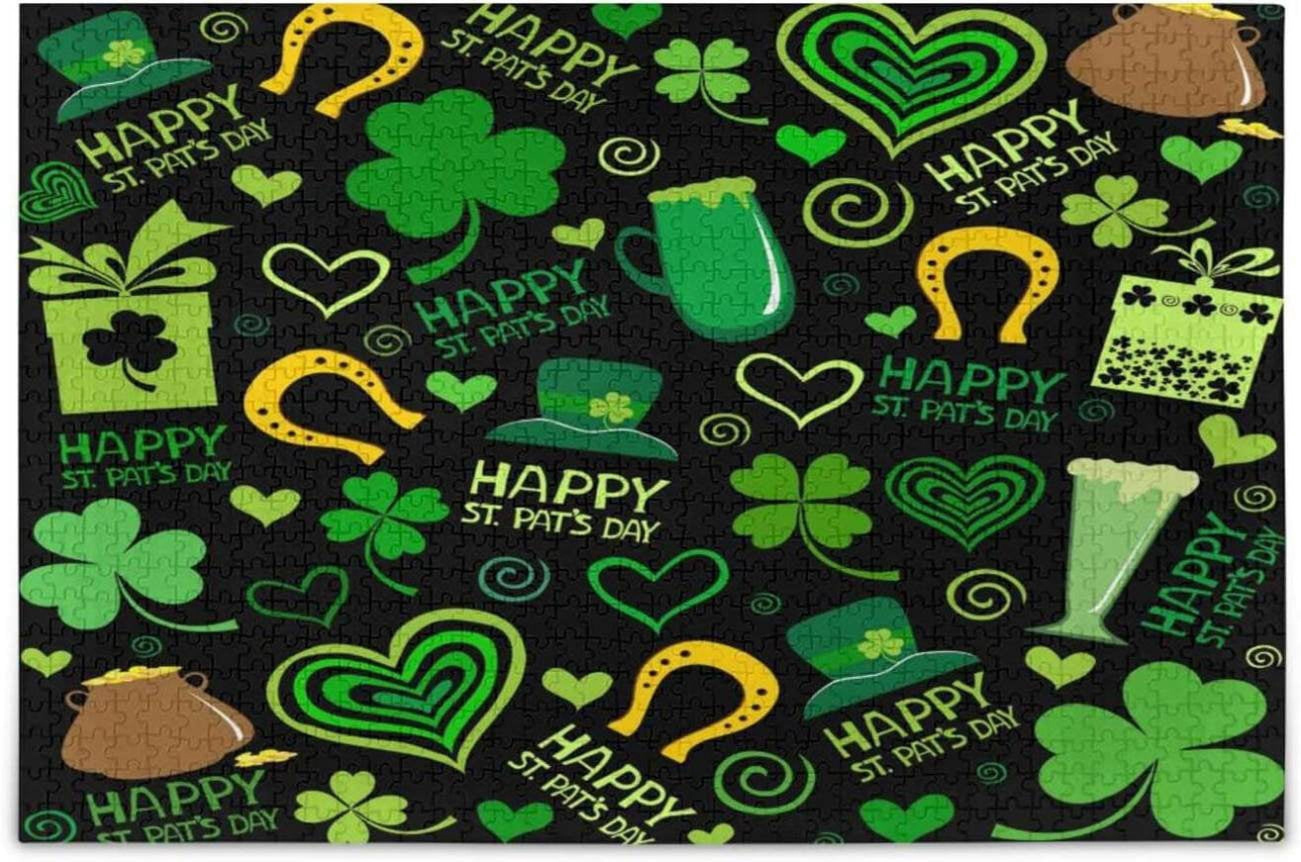1000 Pieces St. Patrick's Day Wooden Jigsaw Puzzles, 29.5" x 19.7 ...