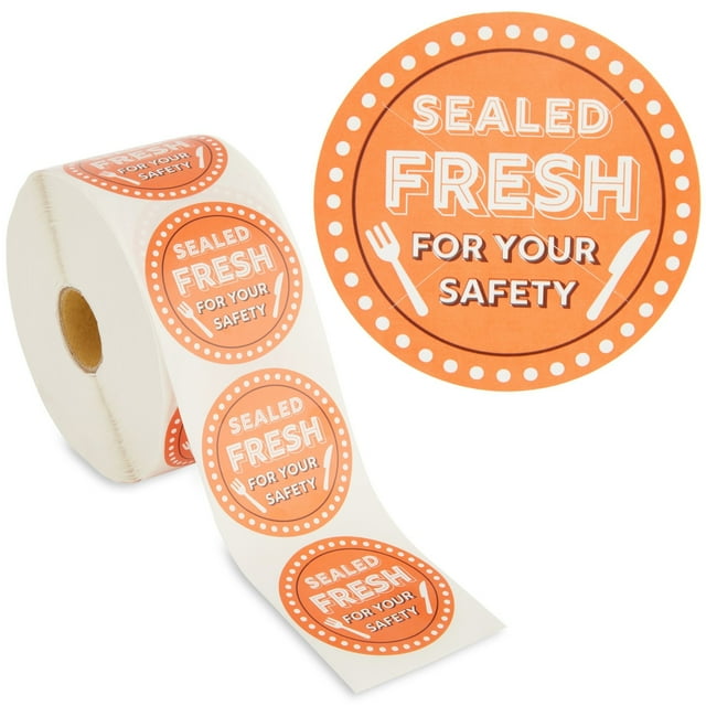 1000-Pieces of Tamper Evident Labels Roll for Food Delivery, 2 Inch ...