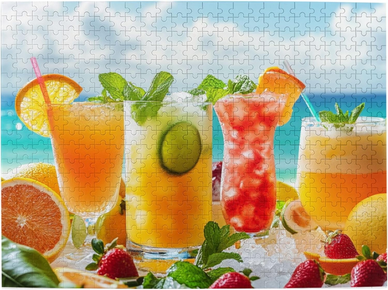 1000 Pieces Wooden Jigsaw Puzzle for Adults Tropical Summer Drinks by ...