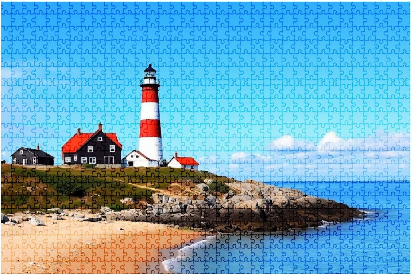 1000 Pieces Wooden Jigsaw Puzzle Montauk Point Lighthouse Atlantic ...