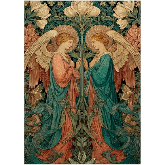 1000 Pieces Wooden Jigsaw Puzzle Vintage Floral Angels William Morris ...