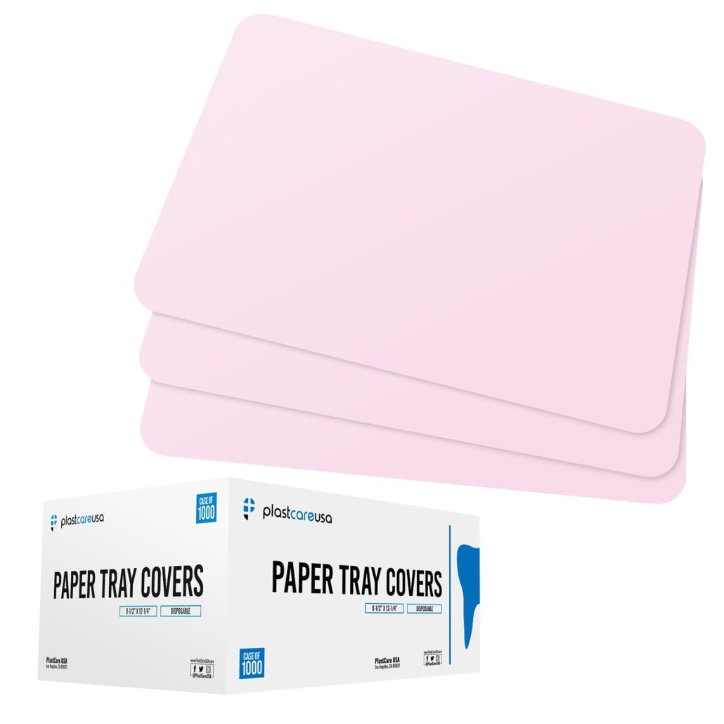 1000 Plastcare USA Disposable Paper Tray Covers 8.25" X 12.25" (Pink ...