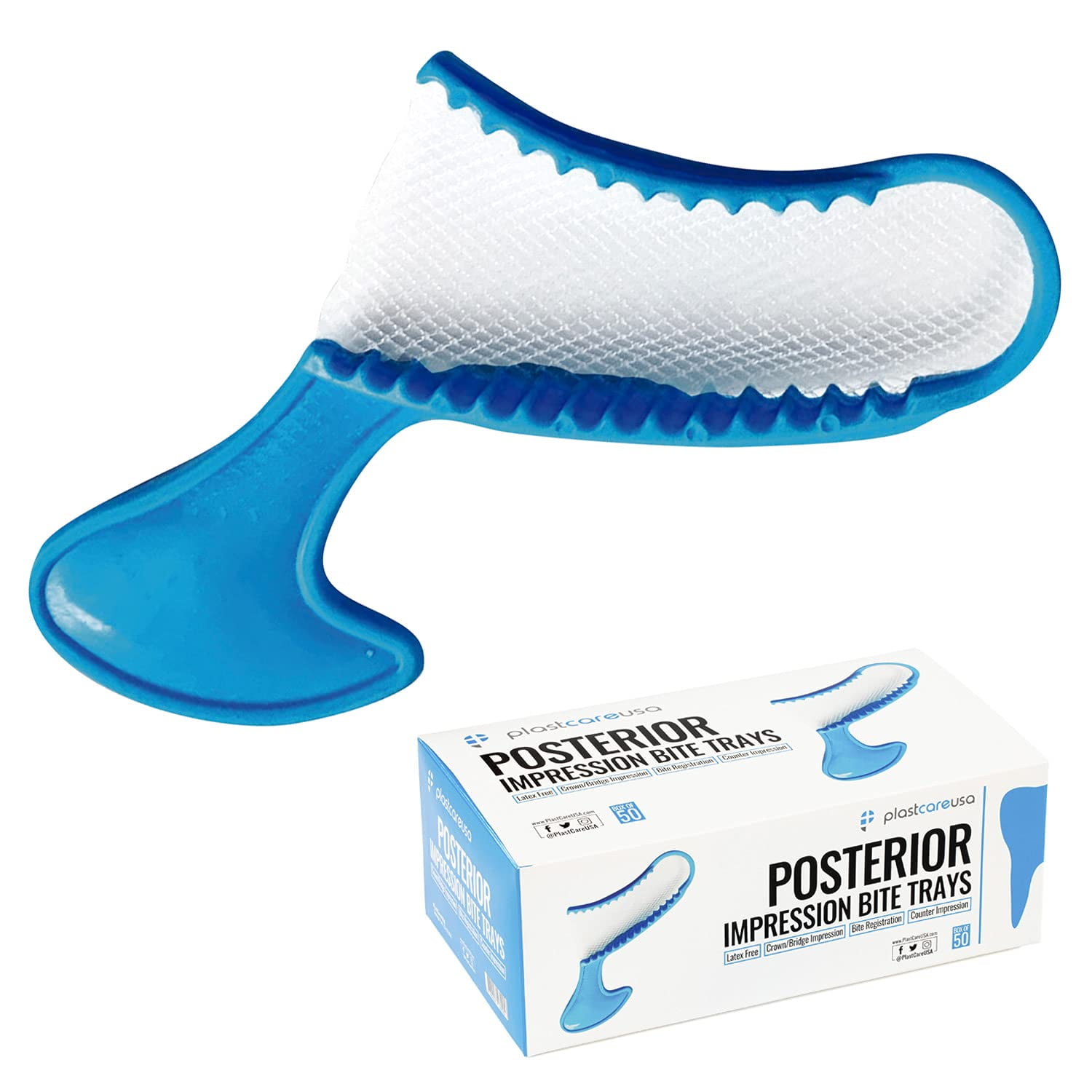 1000 Posterior Blue Disposable Dental Bite Registration Trays ...