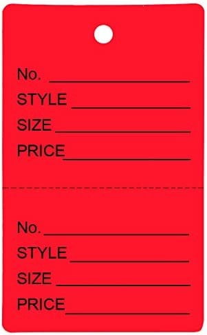 1000 Qty Unstrung Red Price/Receipt Tags w/Easy-Tear Stub - Walmart.com
