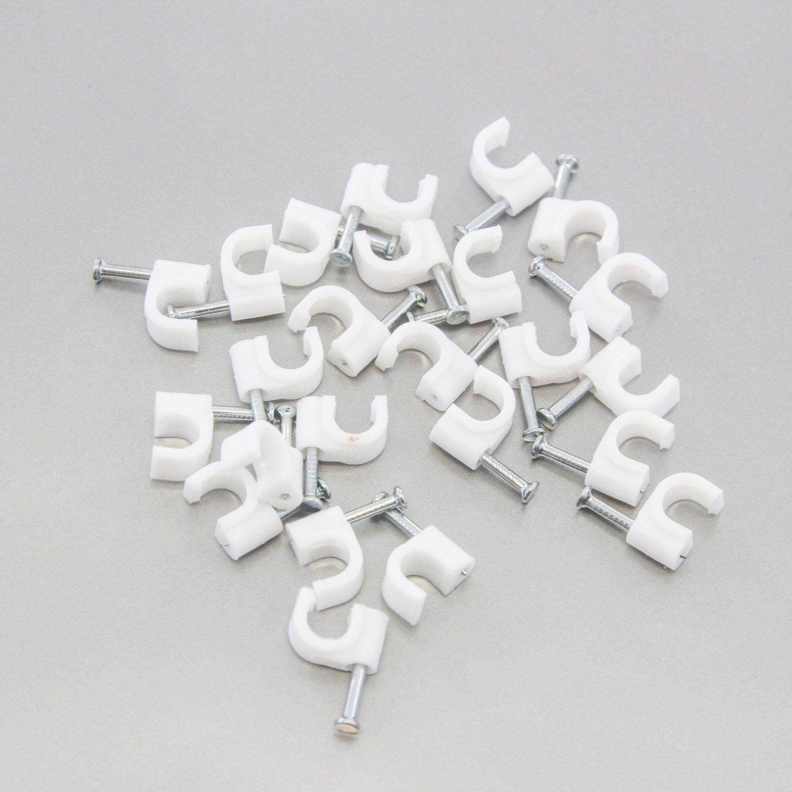 1000 Round 1/4 Inches (6 mm) Cable Wire Clips Cable Management Cord Tie ...
