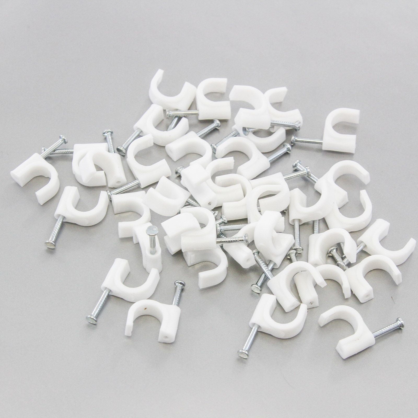 1000 Round 3/8 Inches (10 mm) Cable Wire Clips Cable Management Cord ...