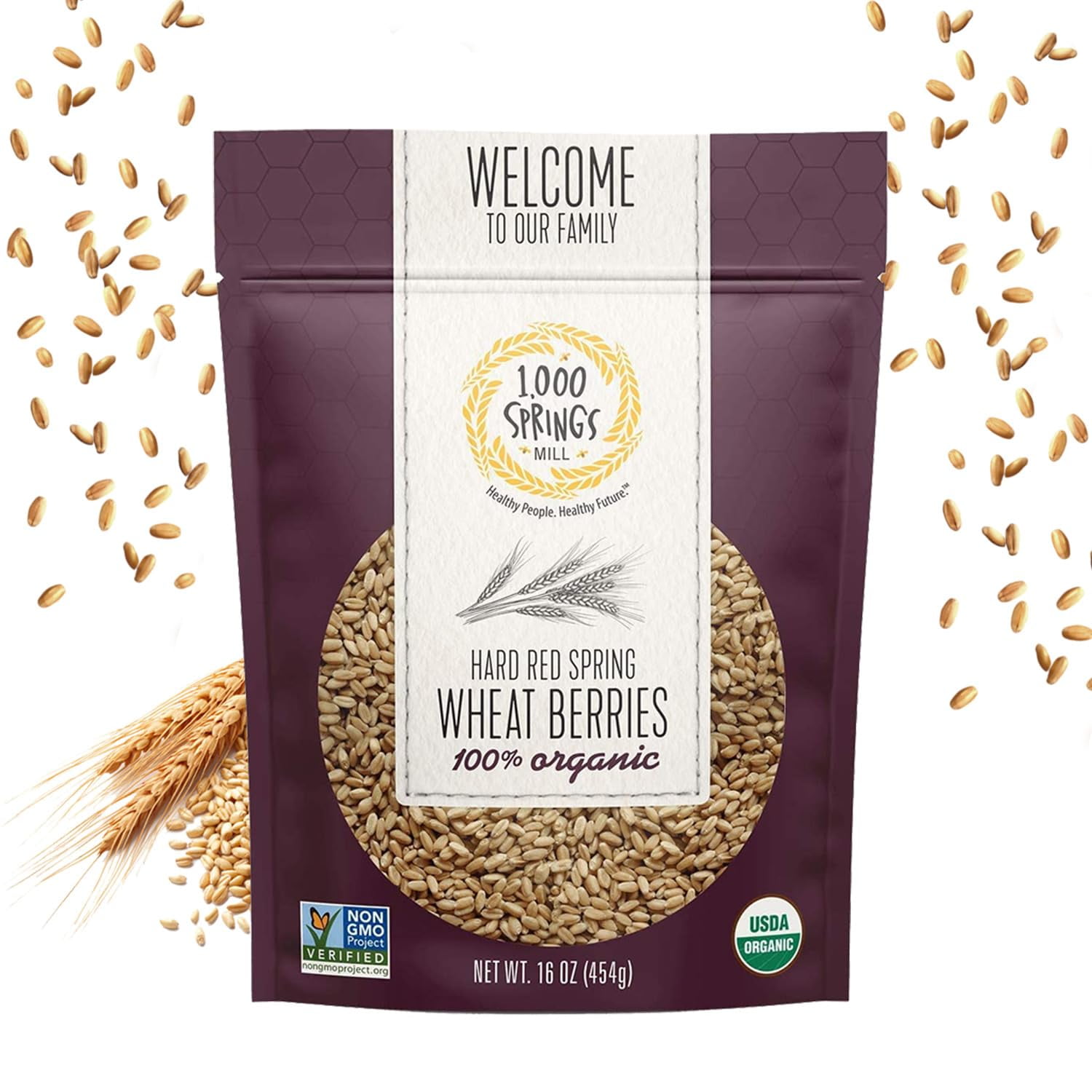 1000 SPRINGS MILL RE32Organic Hard Red Spring Wheat Berries Used for ...