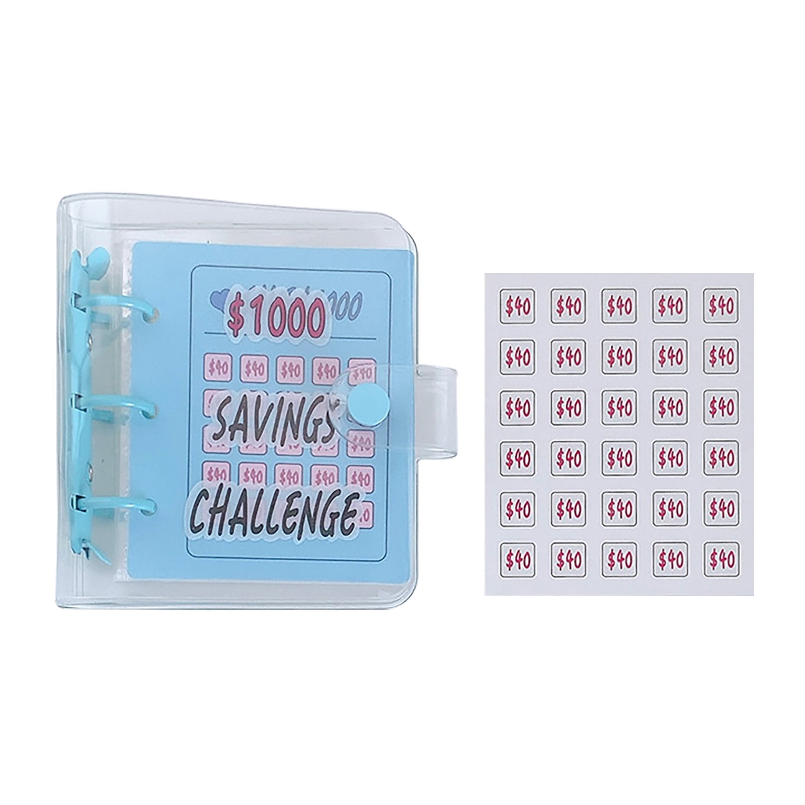 1000$ Savings Challenge Mini Binder with Envelopes,Storage Budgeting ...
