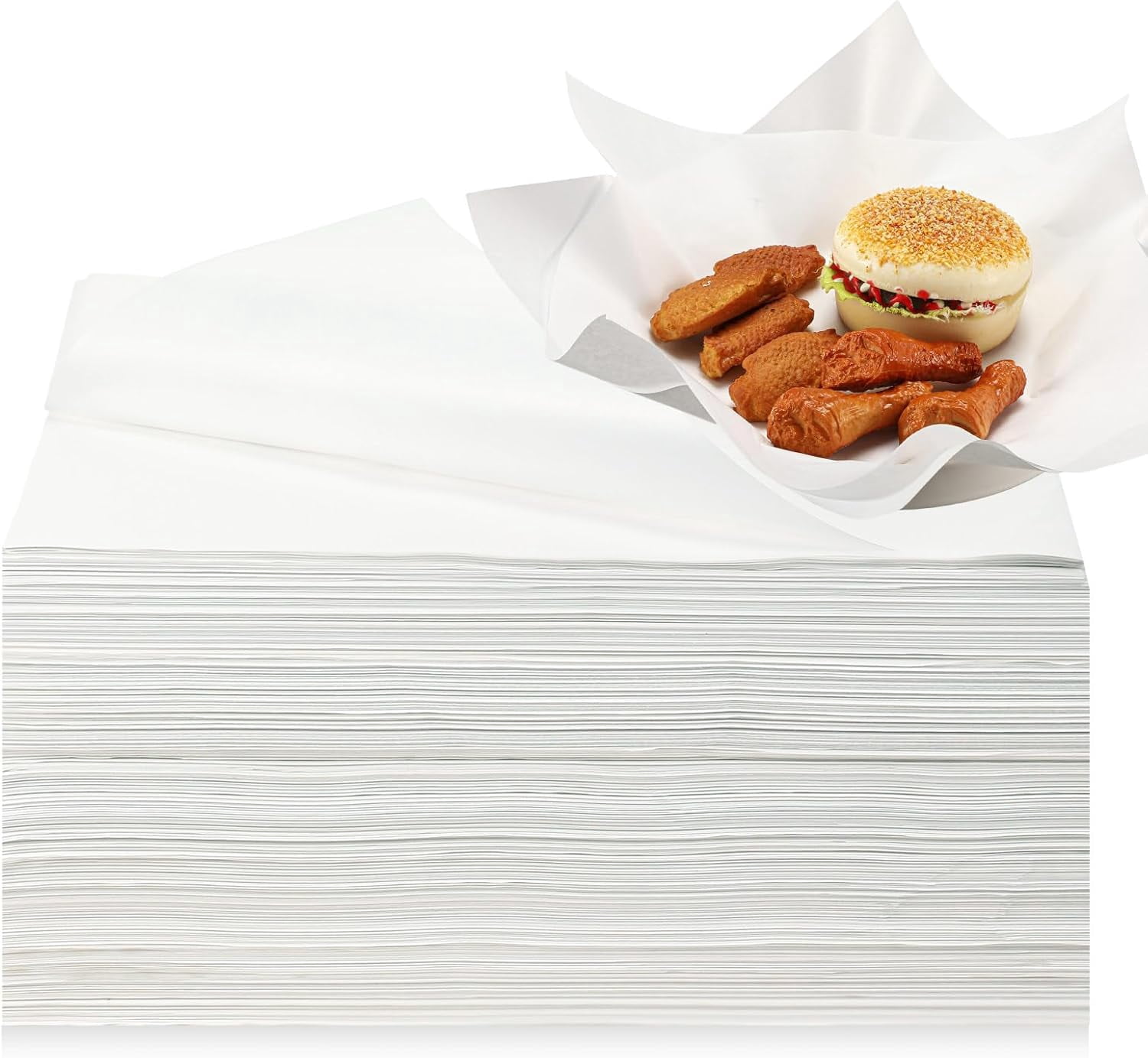1000 Sheets Wax Deli Paper Sheets for Food 12 x 12 Inch Checkered Dry ...