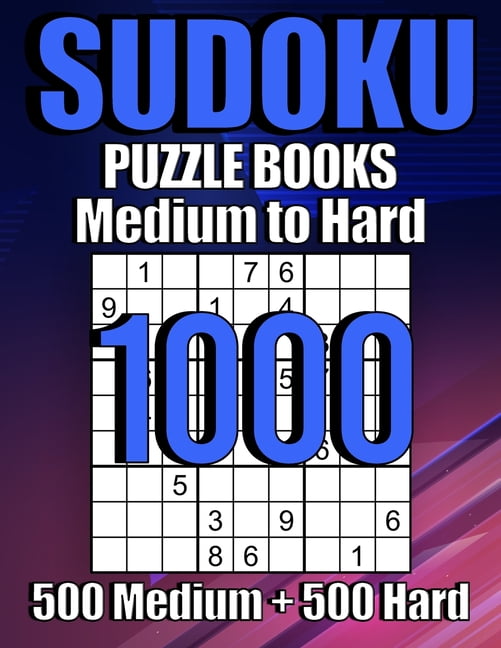 1000 Sudoku Puzzles 500 Medium & 500 Hard : Suduko Puzzle Books for Adults, Brain Games Large ...