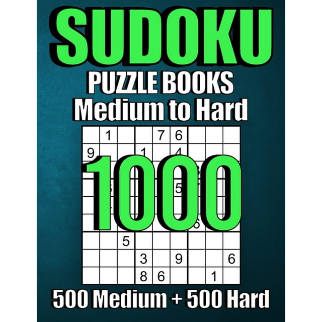 1000 Sudoku Puzzles 500 Medium & 500 Hard : Suduko Puzzle Books For ...