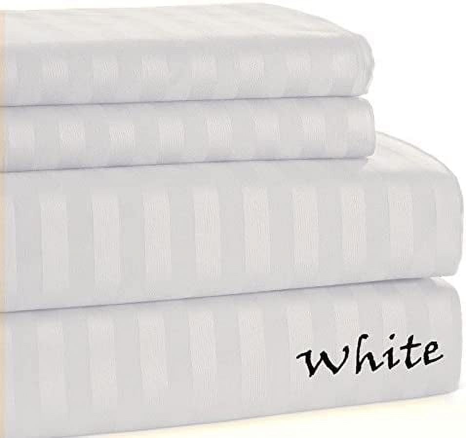 1000 TC Sheet Set !! Egyptian Cotton Silky Feeling !! Striped COLORS - King Size - Striped ...