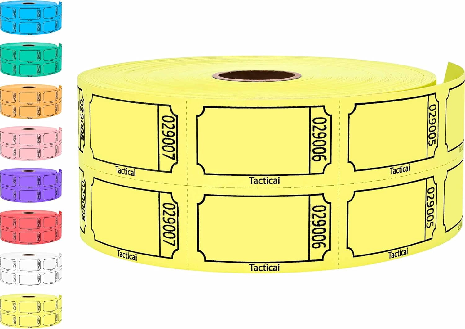 1000 Tacticai Raffle Tickets, Red (1 of 8 Colors), Double Roll, Ticket ...