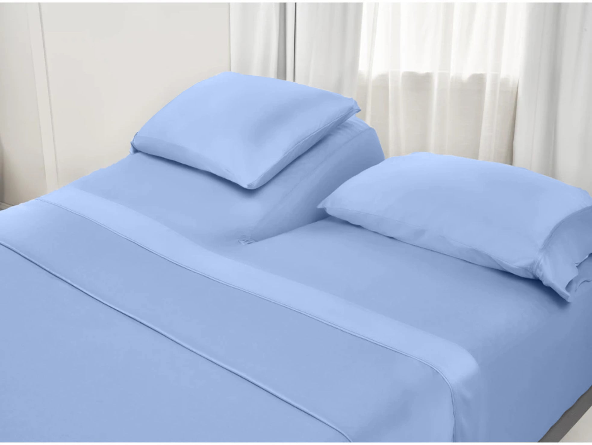 1000 Thread Count, 100% Egyptian Cotton Bedsheet Set, 4 PC Split Head ...