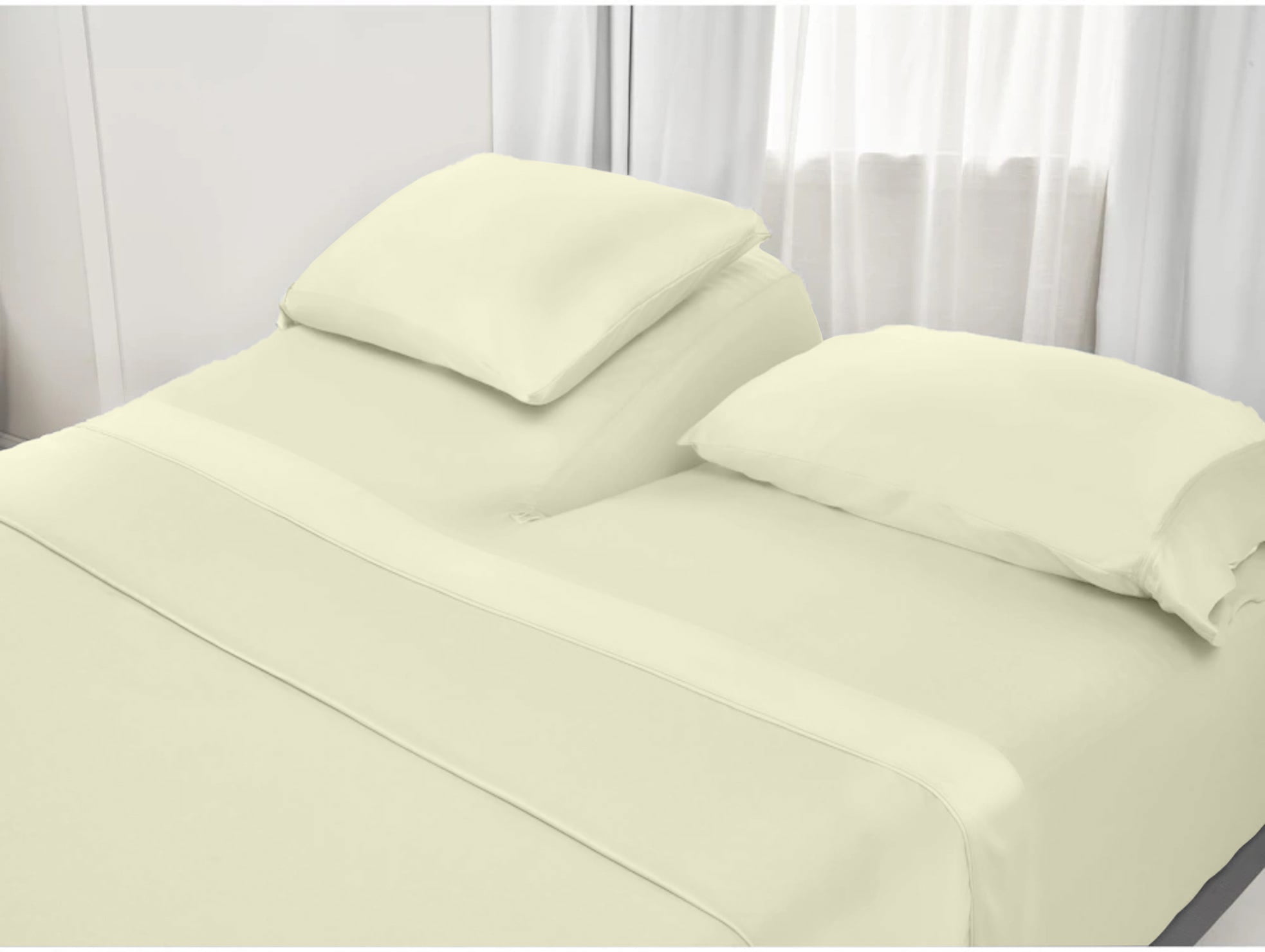 1000 Thread Count, 100% Egyptian Cotton Bedsheet Set, 4 PC Split Head ...