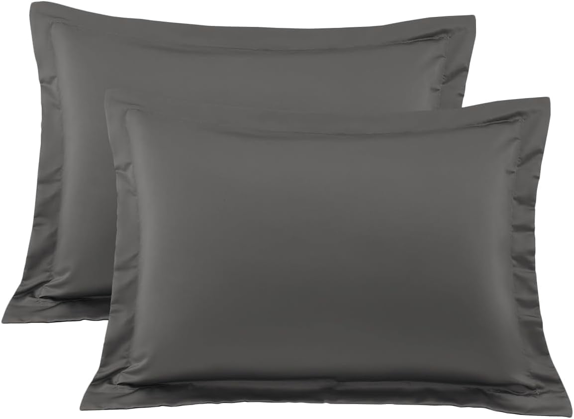 1000 Thread Count Egyptian Cotton 2-Piece Pillow Sham Set with Flanged ...