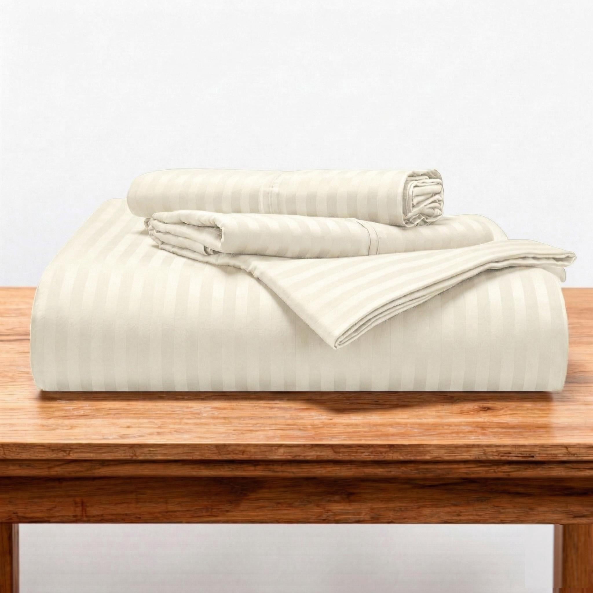 1000 Thread Count Egyptian Cotton 3PC Set [1 Fitted Sheet + 2 ...