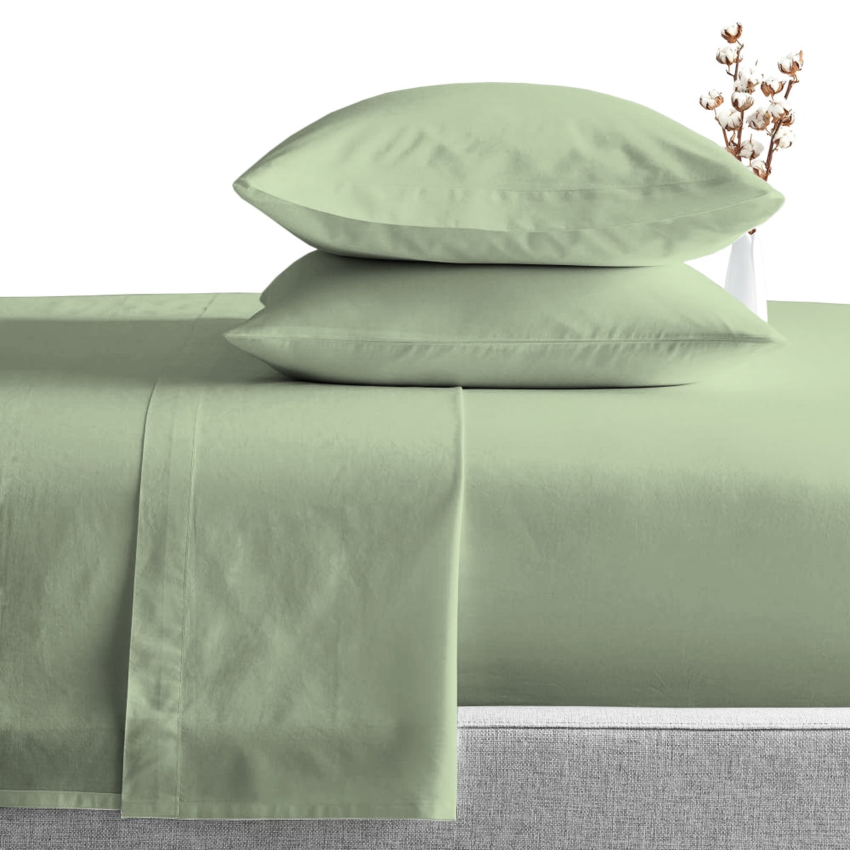 1000 Thread Count RV Sheet Sets 28X75" Cot Bed Size Moss Solid Egyptian ...