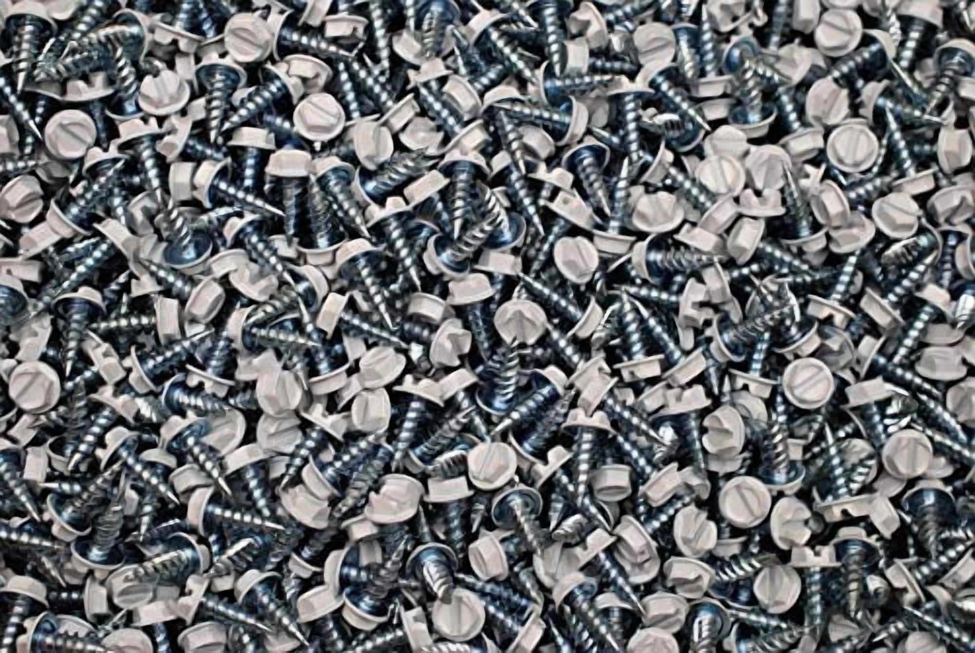 (1000) White Painted Zip Screws 8 x 1/2 Self-Piercing Hex Washer Sheet ...