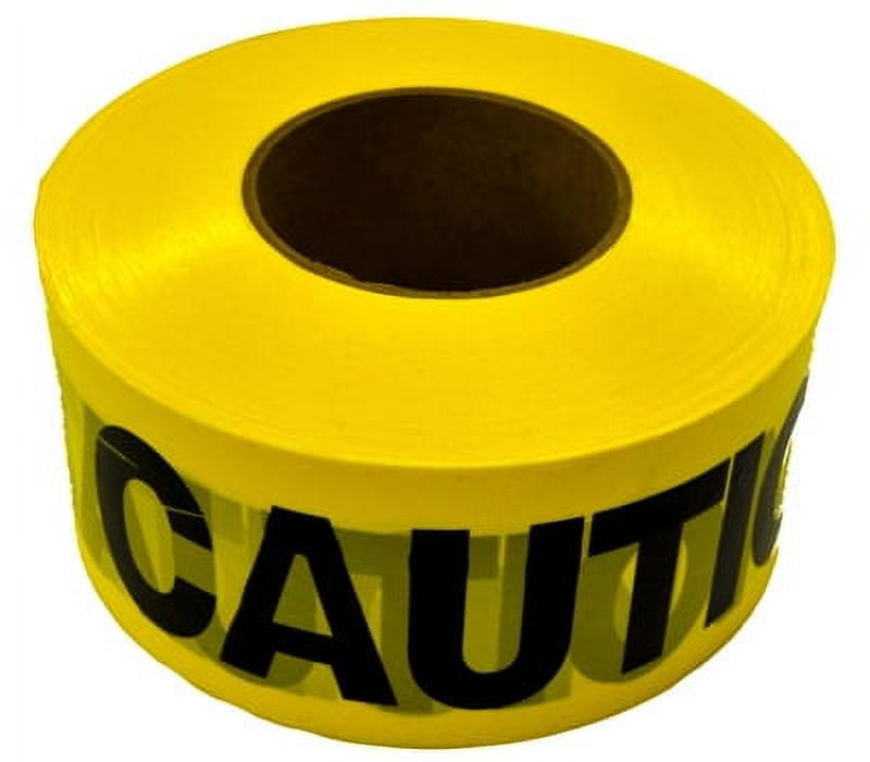 1000' Yellow Caution Tape Weatherproof Poly Vinyl Chloride For Harsh O ...