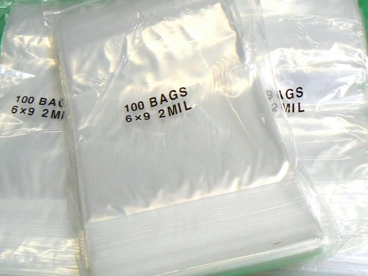 1000 Zip Seal Reclosable Bags 6x9 Clear 2mil Poly Single Track Top Lock ...