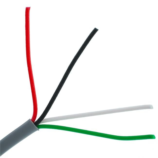 1000 ft. 22AWG 4 Conductor Solid CMR Pullbox Security Alarm Wire Cable, Gray - Walmart.com