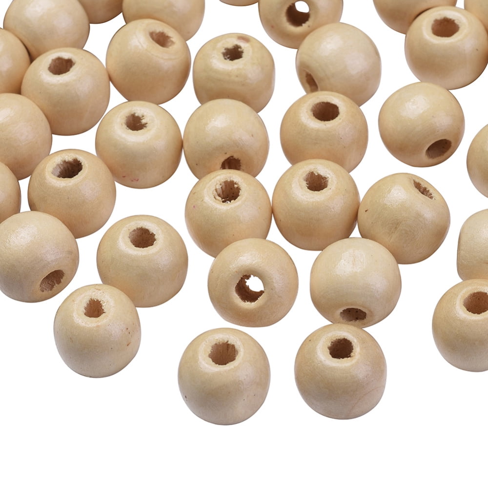 1000 g Natural Wood Beads Round Wooden Large Hole Beads for Craft ...