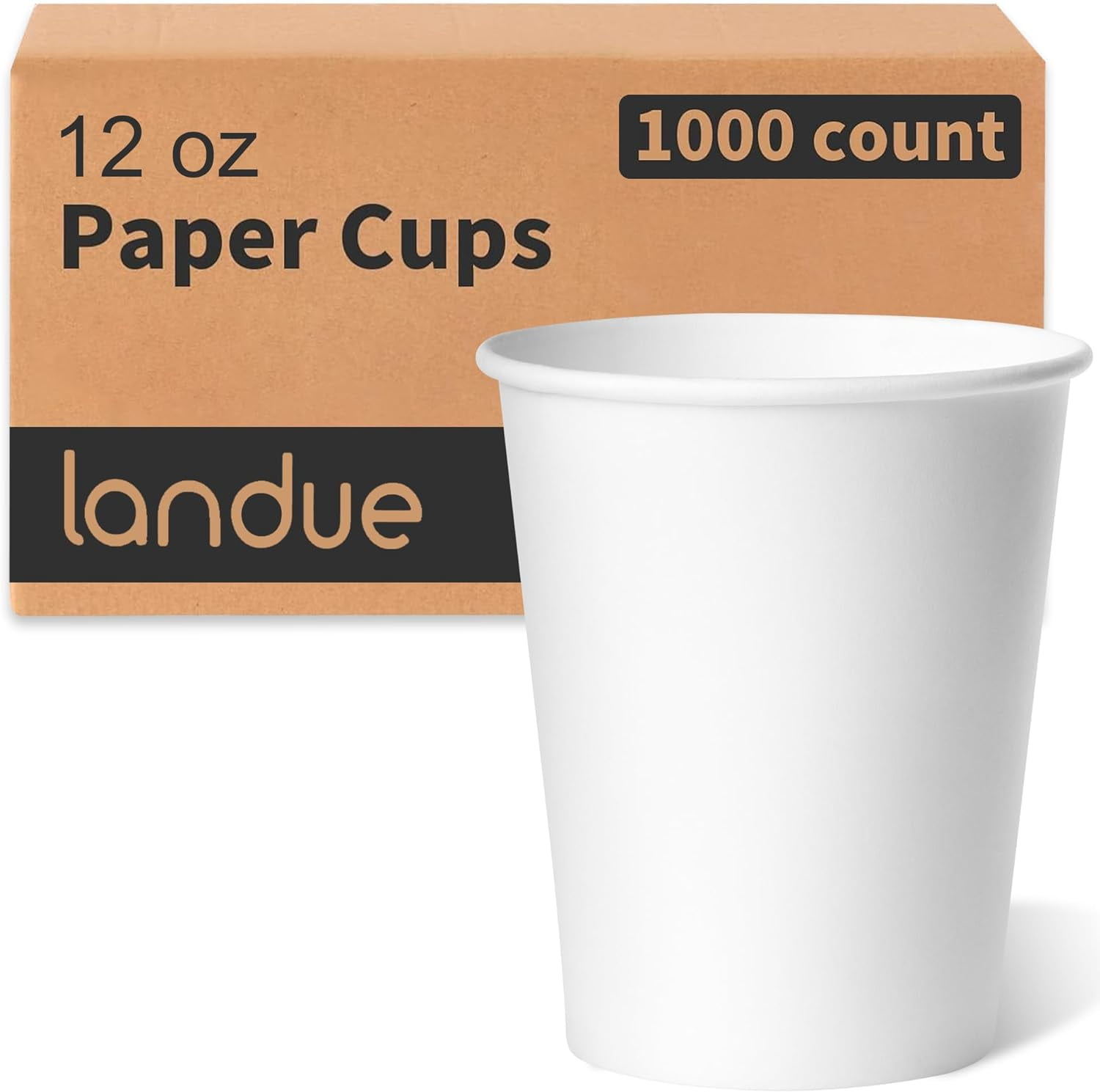 1000 pack 12 oz Paper Coffee Cups, Disposable Paper Cups, White Hot ...