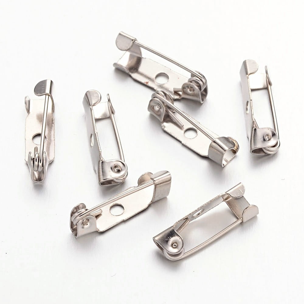 1000 pc Iron Brooch Findings Back Bar Pins with One Hole Platinum ...