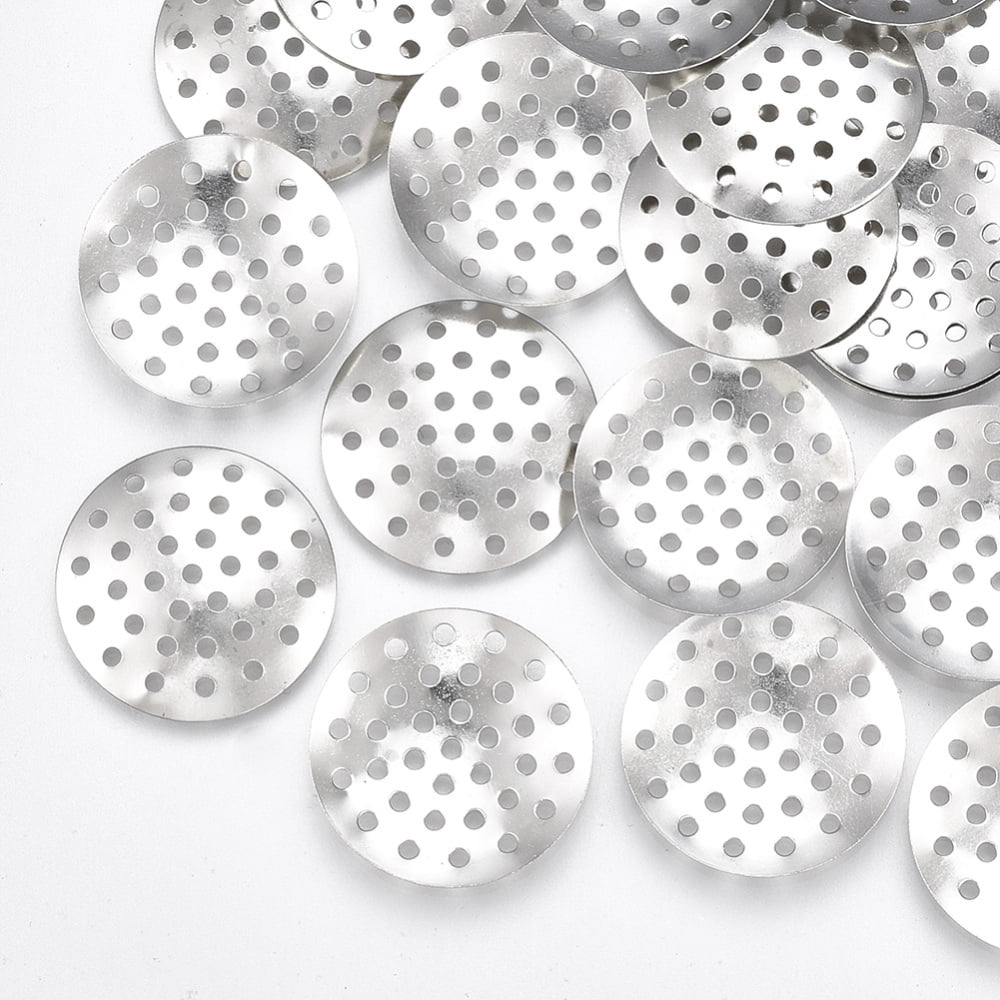 1000 pc Iron Finger Ring/Brooch Sieve Findings Perforated Disc Settings ...