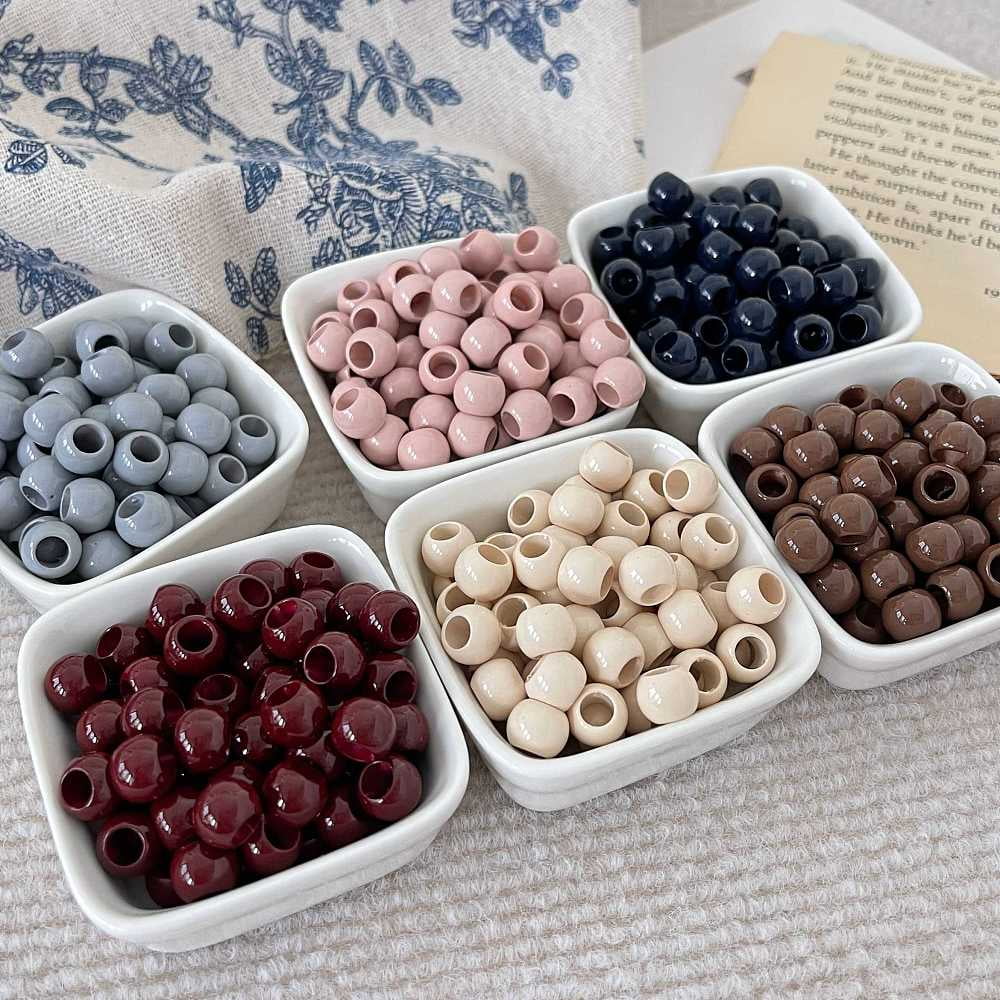 1000 pc Opaque Acrylic European Beads Large Hole Beads Oval Mixed Color ...