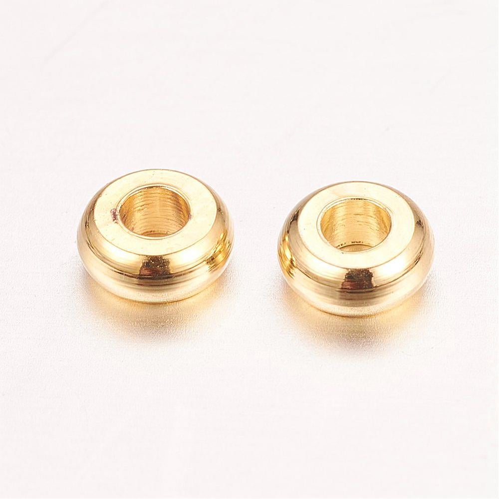 1000 pc Real 18K golden Plated Brass Spacer Beads Nickel Free Flat ...