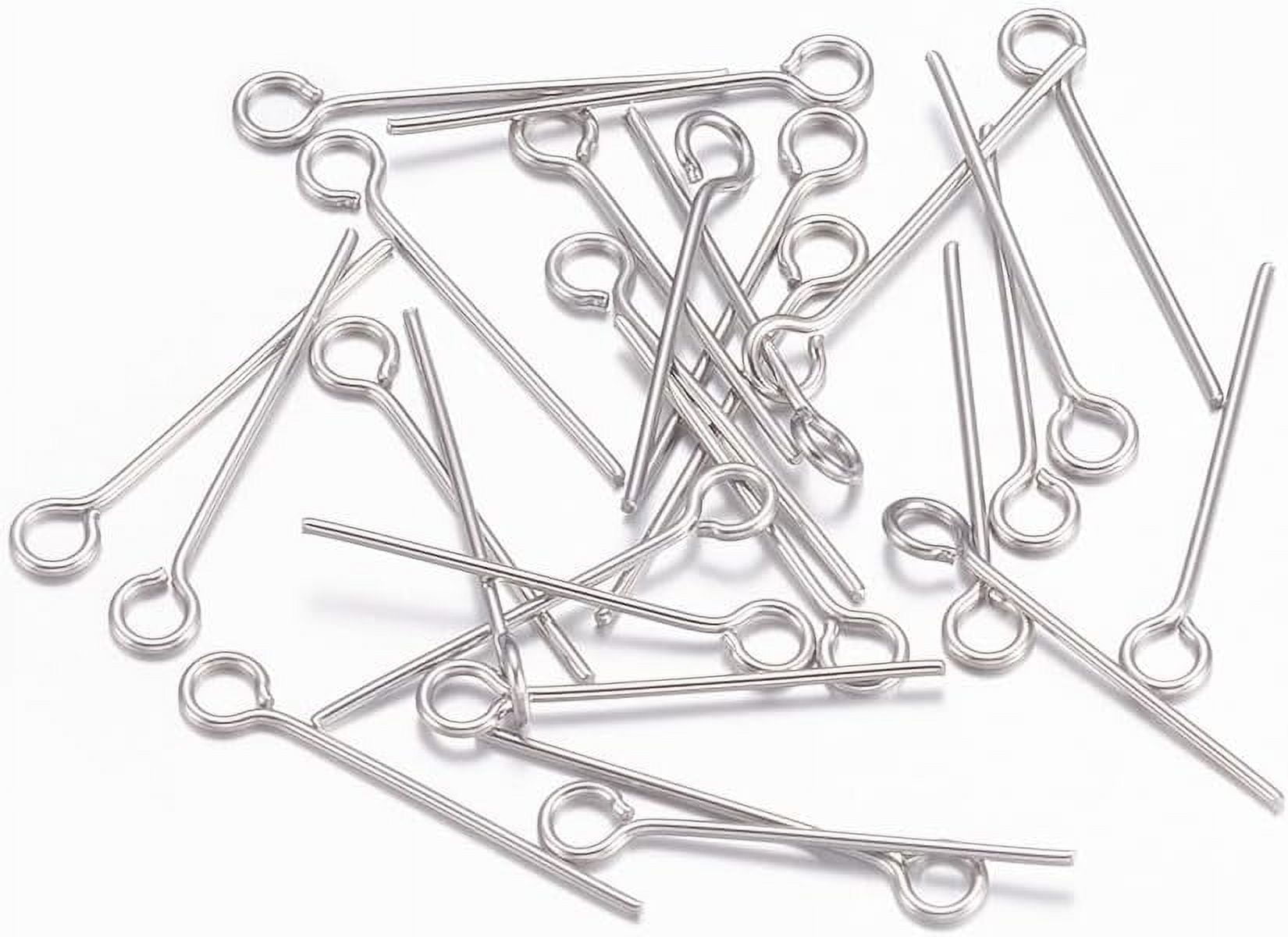 1000 pc Tarnish Resistant 304 Stainless Steel Eye Pins Stainless Steel Color 18mm Hole: 2mm Pin ...