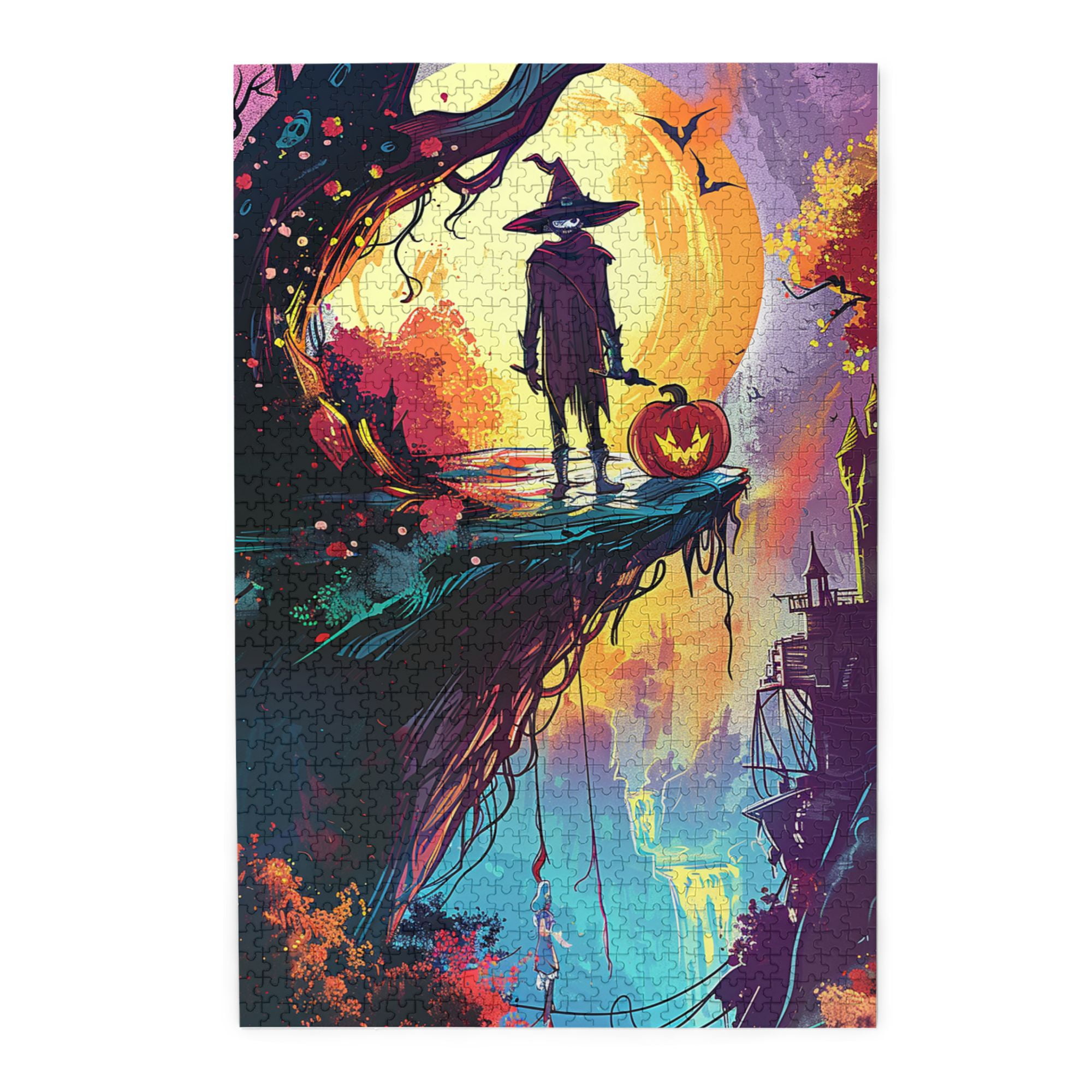 1000 pcs 1000 Piece Vibrant Wooden Jigsaw Puzzle Moonlight Scarecrow ...