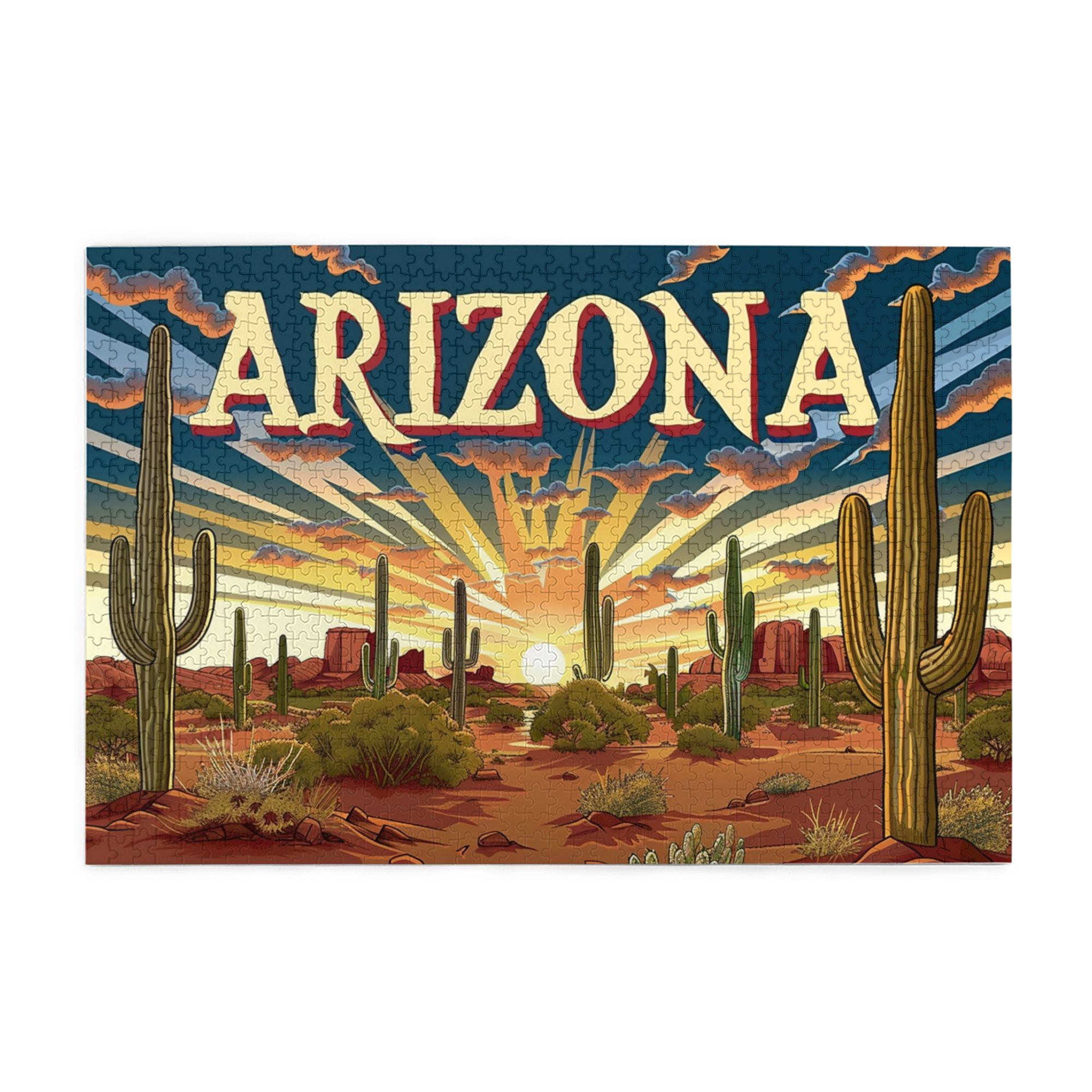 1000 pcs 1000 Piece Wooden Puzzles Arizona Slogan Desert Cactus,Funny ...